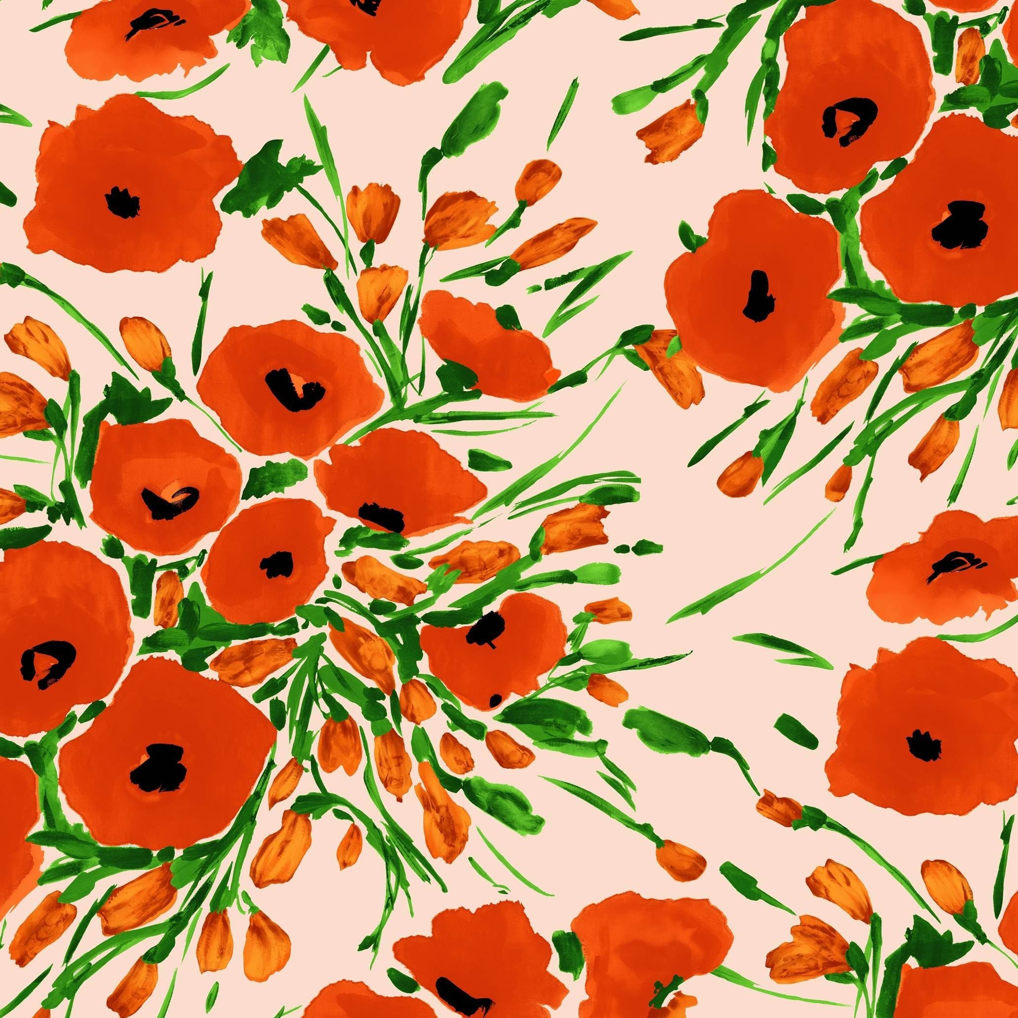 [Create Your Own] Cotton Musola (Fiori Poppy Big Pastel)